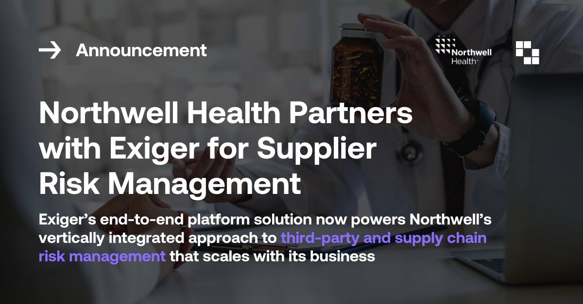 Northwell Health Partners with Exiger for Supplier Risk Management - Exiger