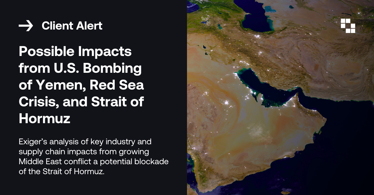 Possible Impacts from U.S. Bombing of Yemen, Red Sea Crisis, and Strait ...
