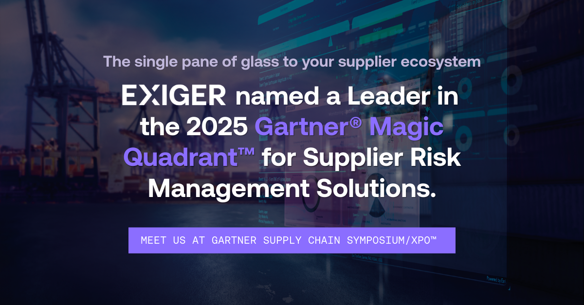 Meet Exiger at Gartner Supply Chain Symposium/ XPO™ - Exiger